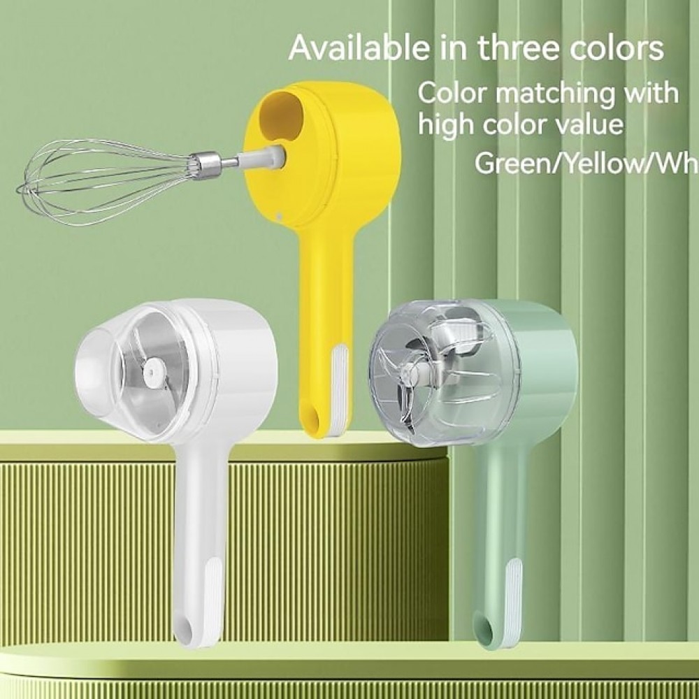3 IN 1 Wireless Electric Garlic Chopper Crusher Automatic Egg Whisk USB ...