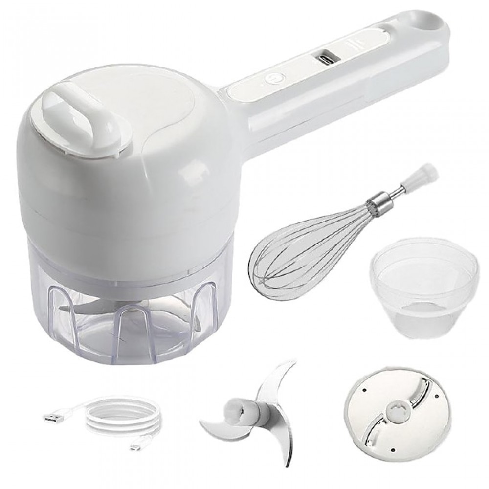 3 IN 1 Wireless Electric Garlic Chopper Crusher Automatic Egg Whisk USB ...